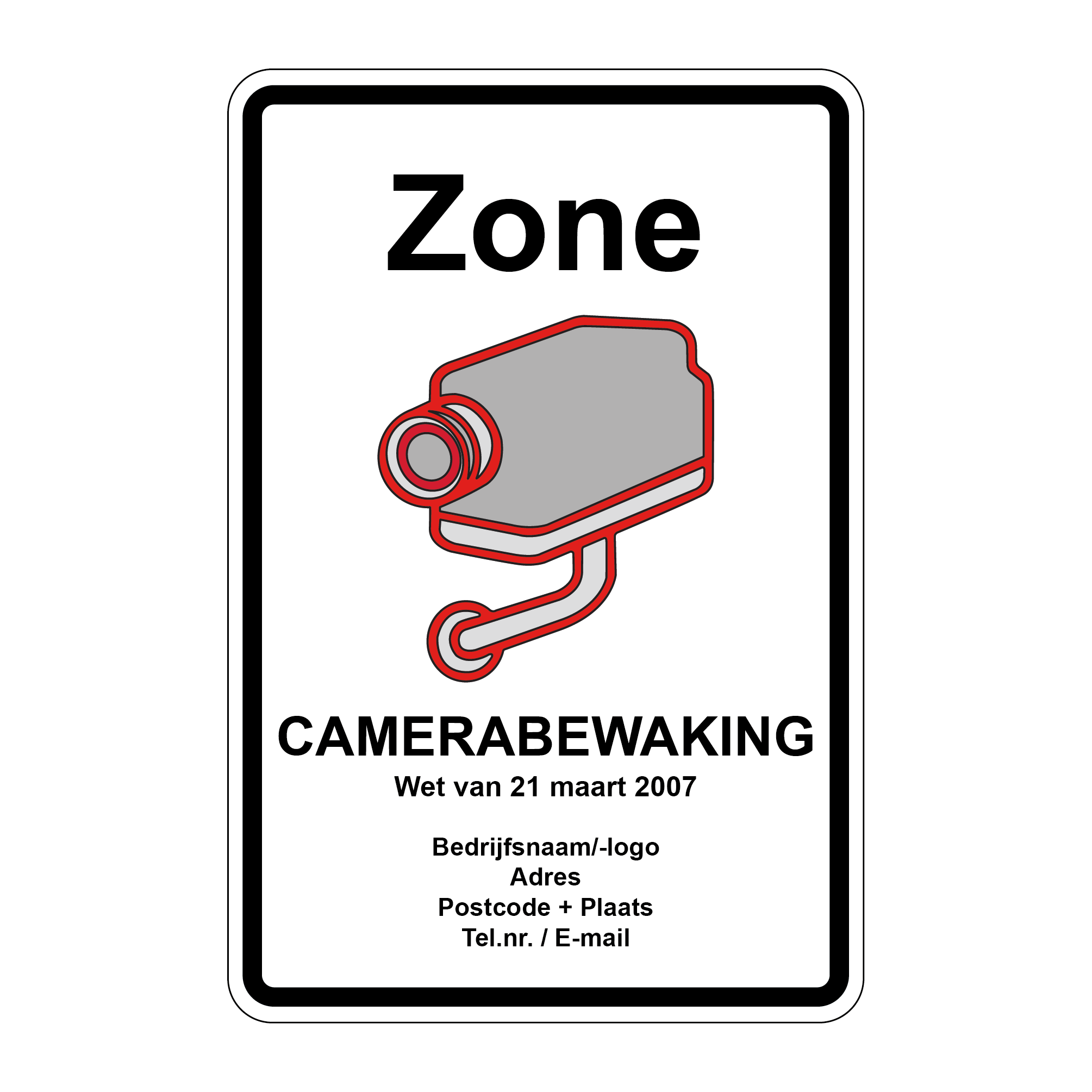 Koop Ontwerp je eigen bewakingsbord bord | SignOnline | NL-SP-S2